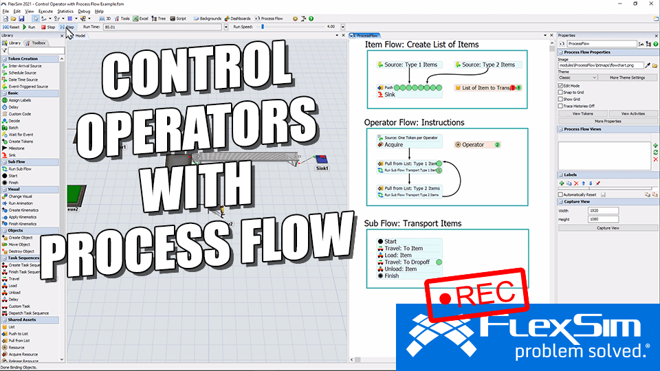 Control An Operator With Process Flow Flexsim